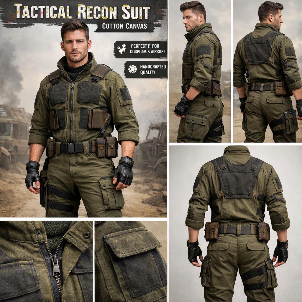 V-stalker Tactical Recon Suit – Handmade Cotton Canvas Armored Jumpsuit ...