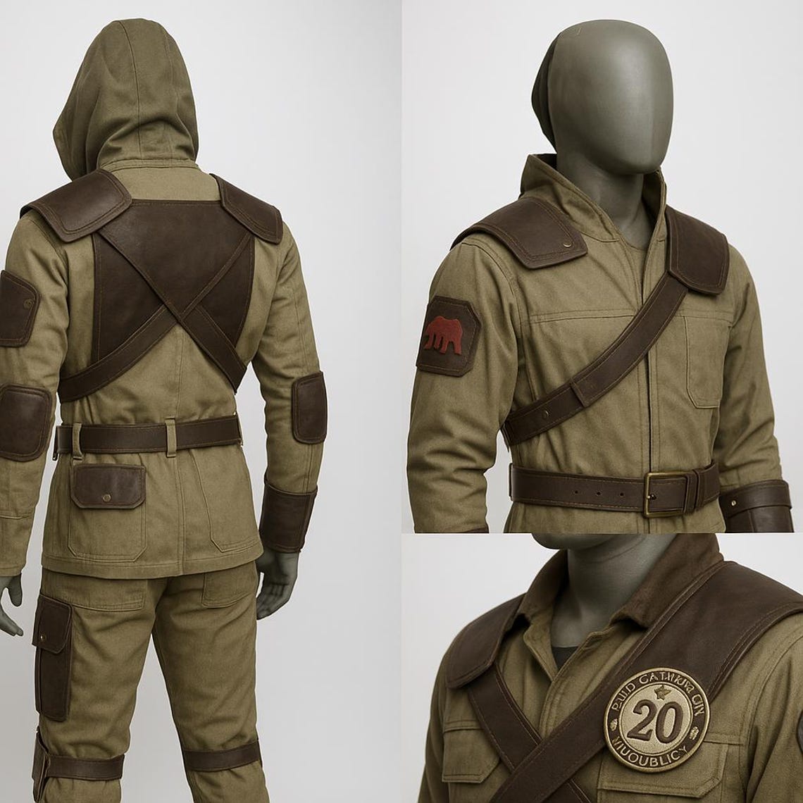 Handmade Tactical Canvas Costume | Desert Recon Outfit With Leather ...