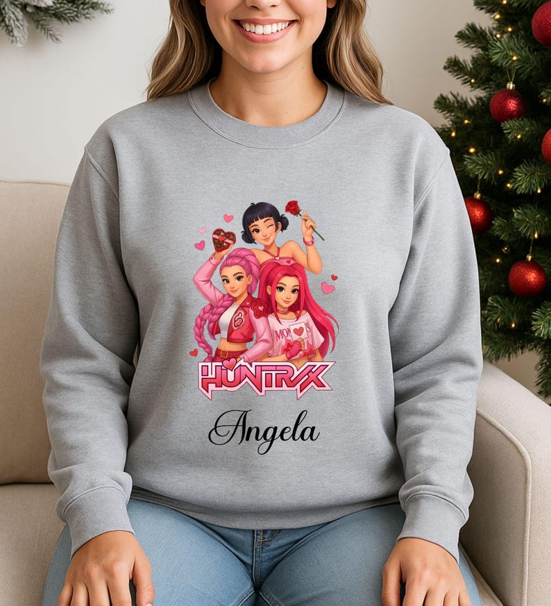 Kpop Huntrix Character Sweatshirt, Personalized Name Anime Idol Girl ...
