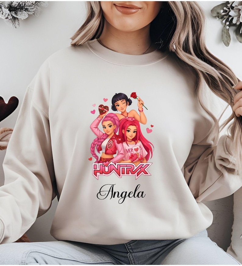 Kpop Huntrix Character Sweatshirt, Personalized Name Anime Idol Girl ...