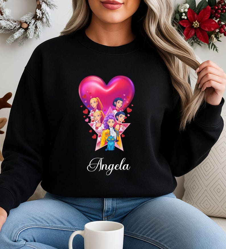 Kpop Huntrix Girl Group Valentine Sweatshirt Personalized Name Anime ...