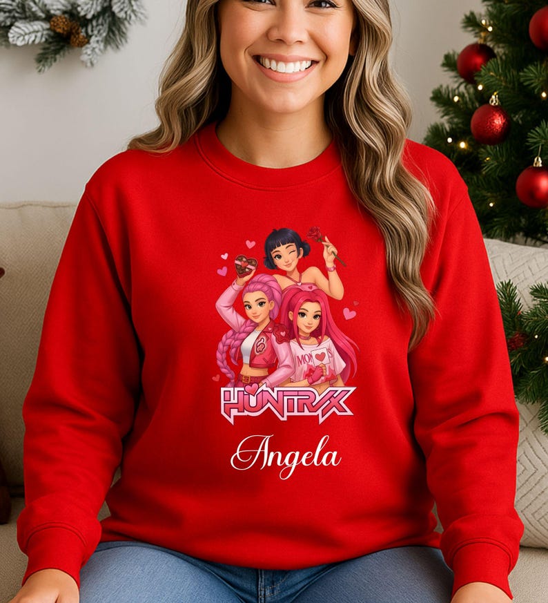 Kpop Huntrix Character Sweatshirt, Personalized Name Anime Idol Girl ...