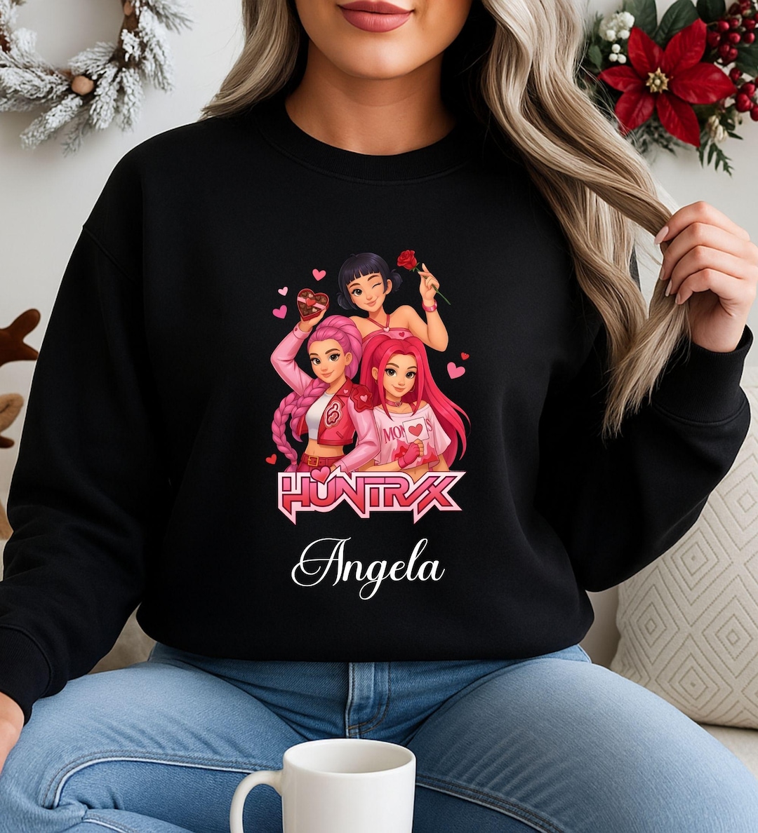 Kpop Huntrix Character Sweatshirt, Personalized Name Anime Idol Girl ...