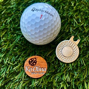 Personalized Wood Golf Ball Marker With Hat Clip: Engraved Gift - Etsy