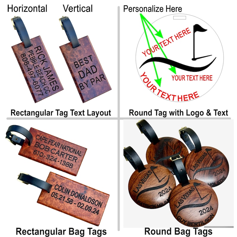 Engraved Wood Golf Bag Tag: Personalized Golf Gift - Etsy