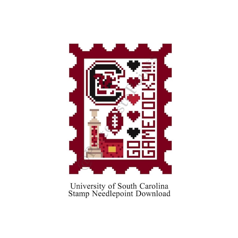 University of South Carolina Stamp Needlepoint Pattern Download - Etsy