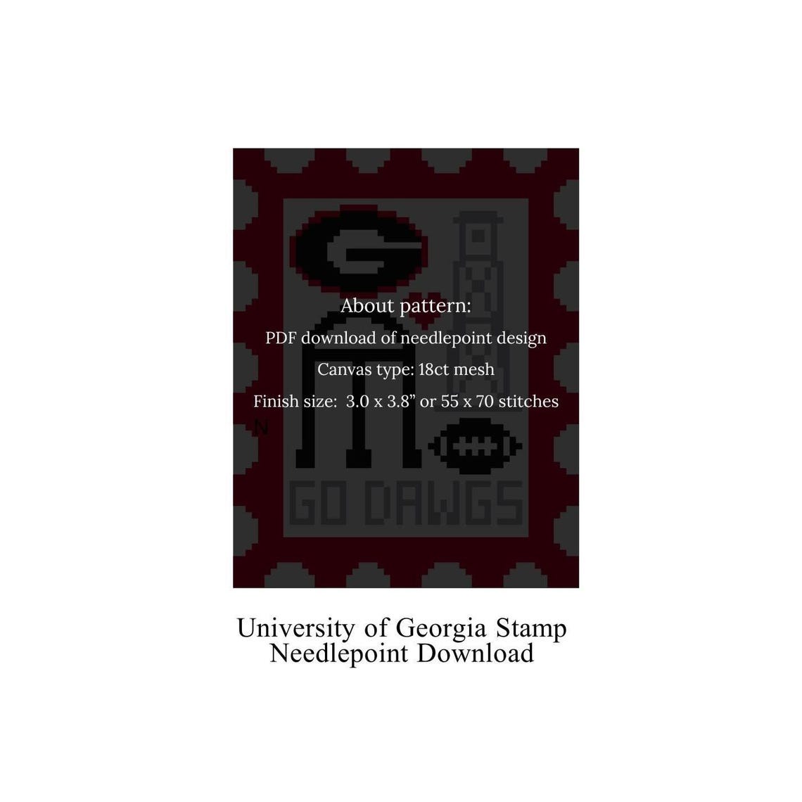 University of Georgia Stamp Needlepoint Pattern Download - Etsy