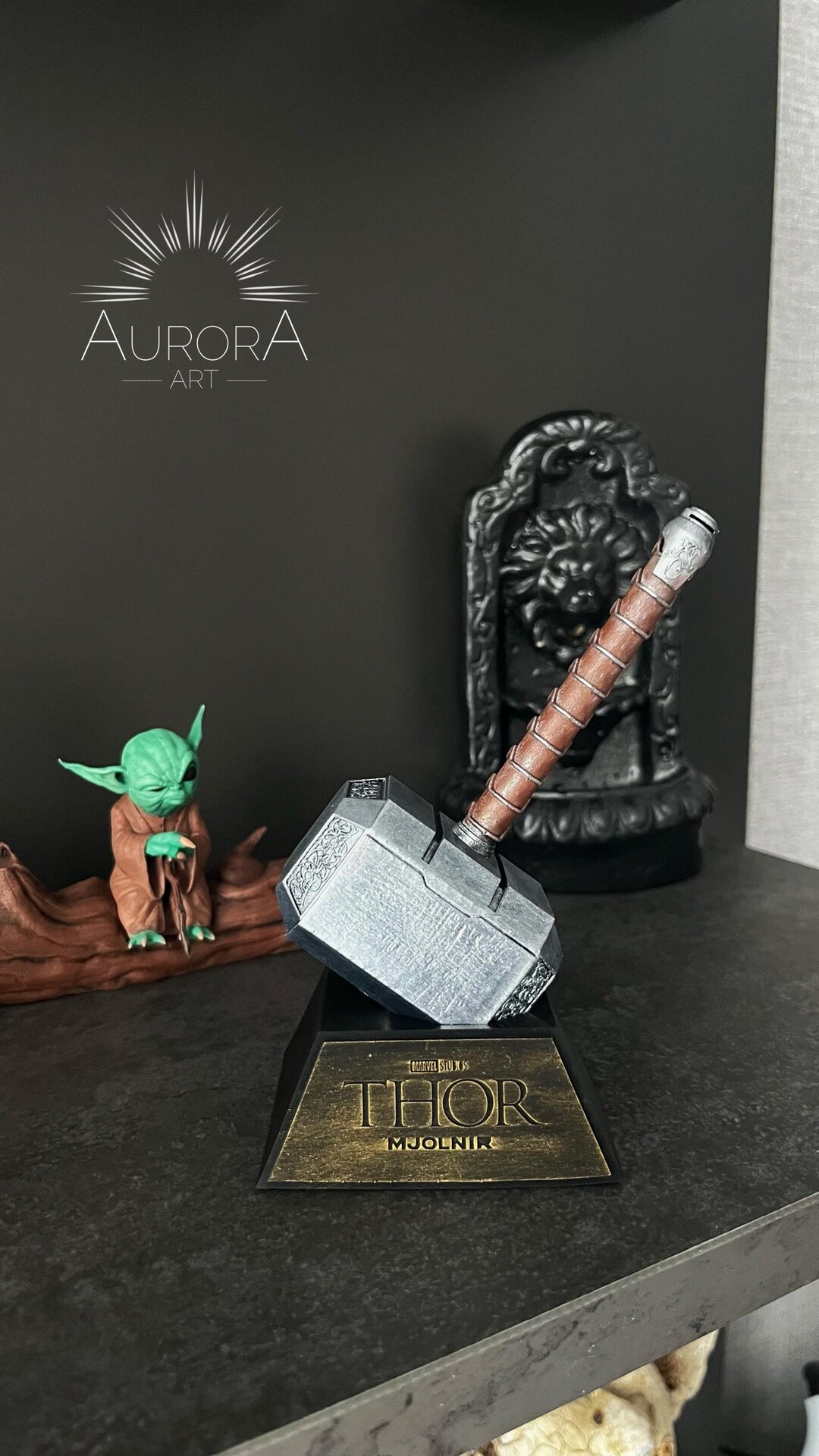 Thor Mjolnir Hammer Mini Statue - 13 Cm (5.1 Inches) – Hand Painted ...