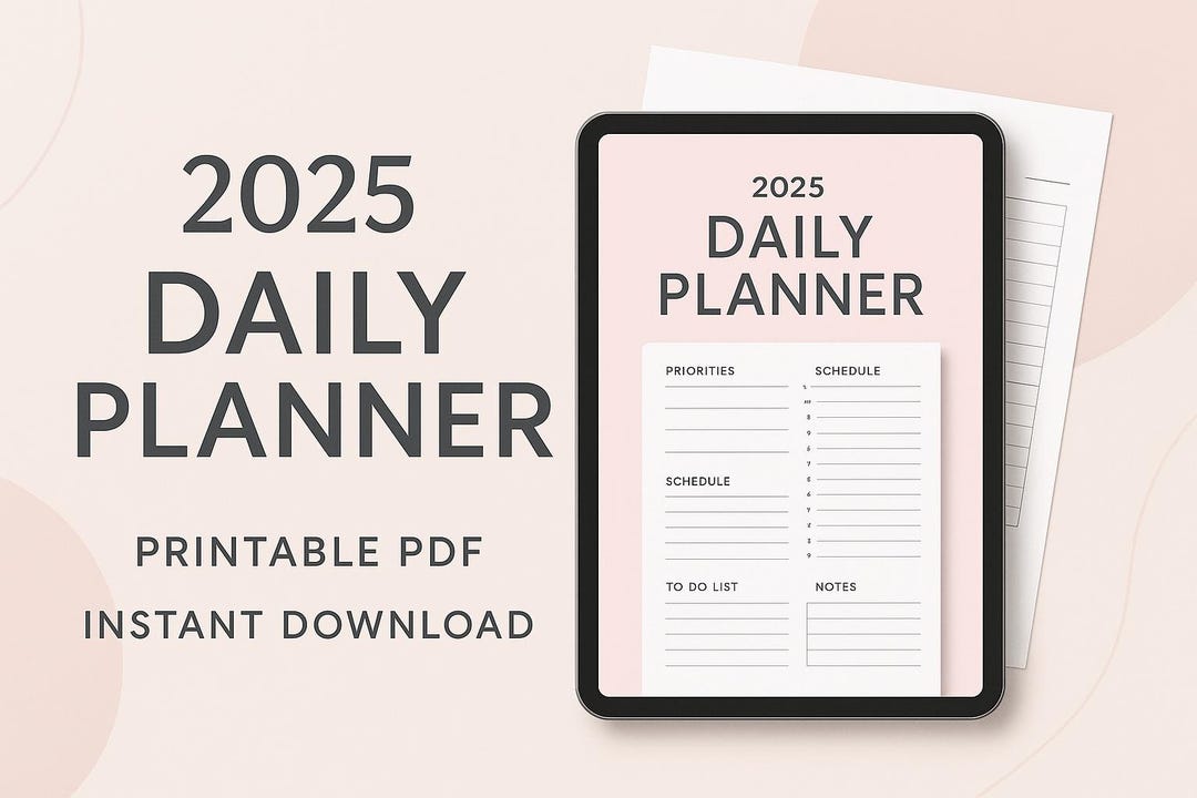 2025 Daily Planner PDF, Printable Productivity Organizer, Undated ...