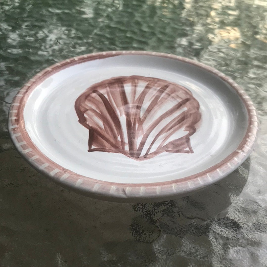Small Sea Shell Plate in Brown and White From My Clay Studio/jewelry ...