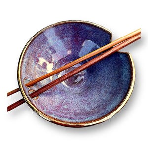 Set of 2 RAMEN NOODLE Stoneware Pottery Bowls in Rust, Pink and Blue ...