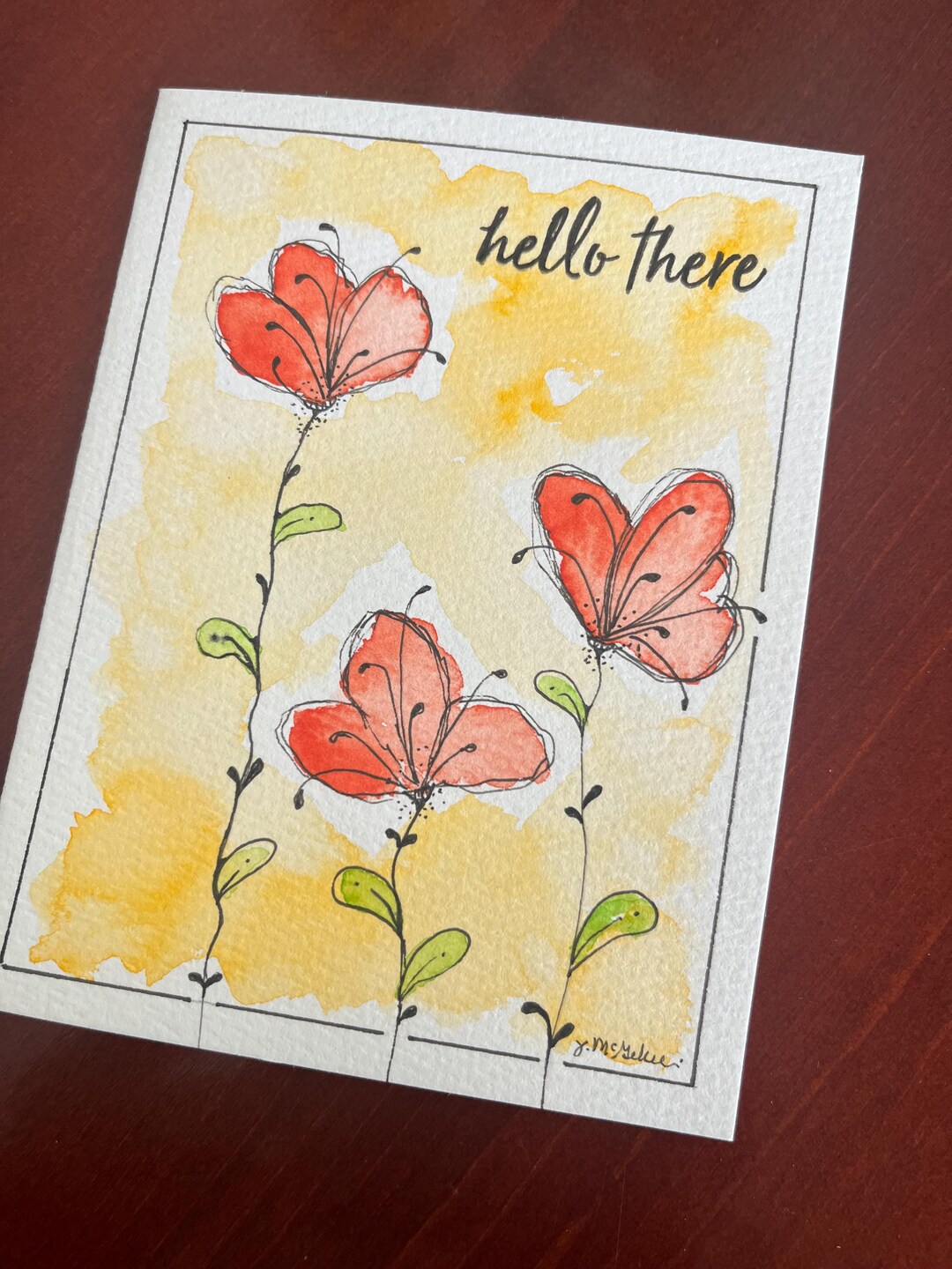 Original Watercolor Note Card - Etsy