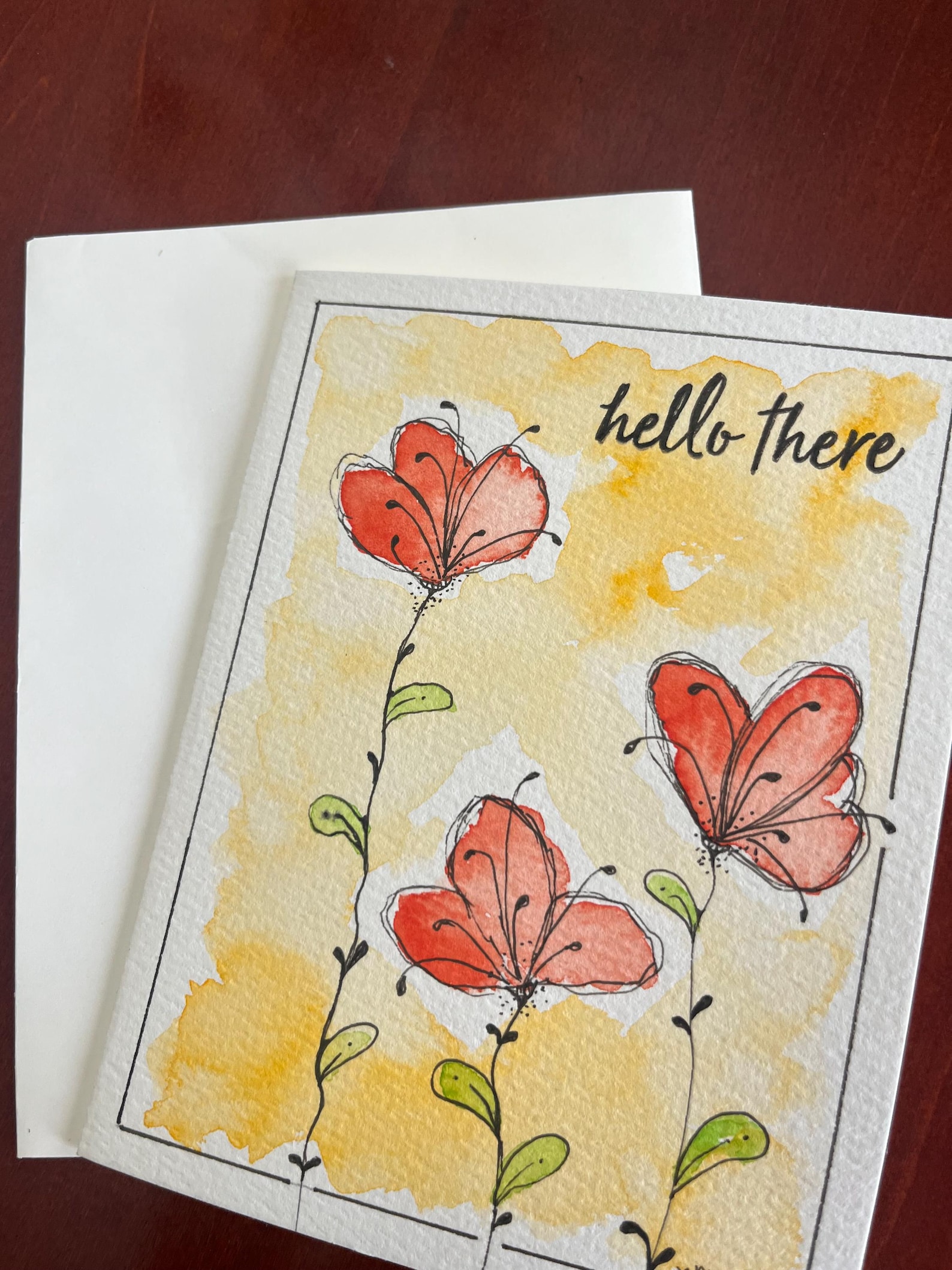 Original Watercolor Note Card - Etsy