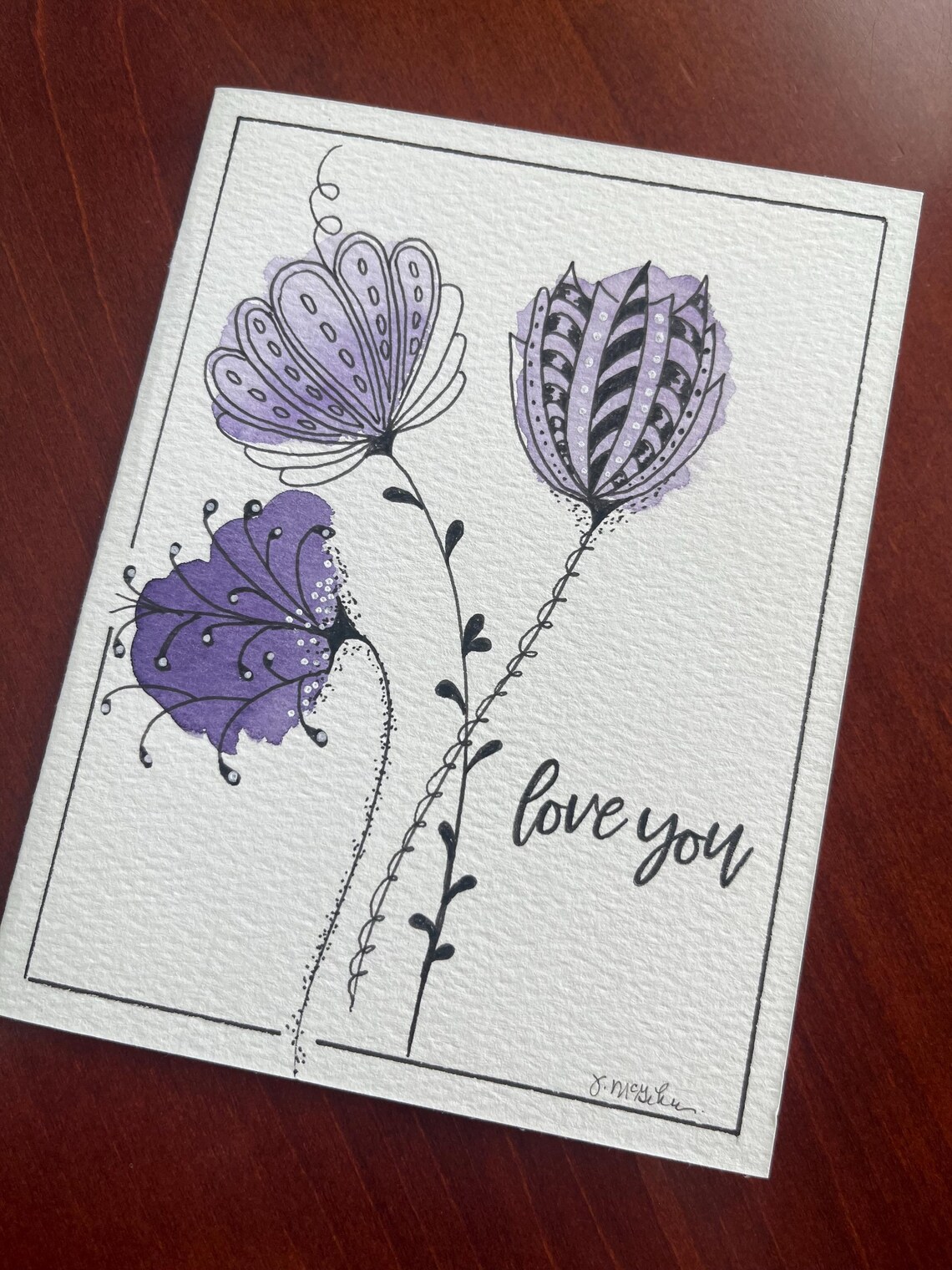 Original Watercolor Note Card - Etsy