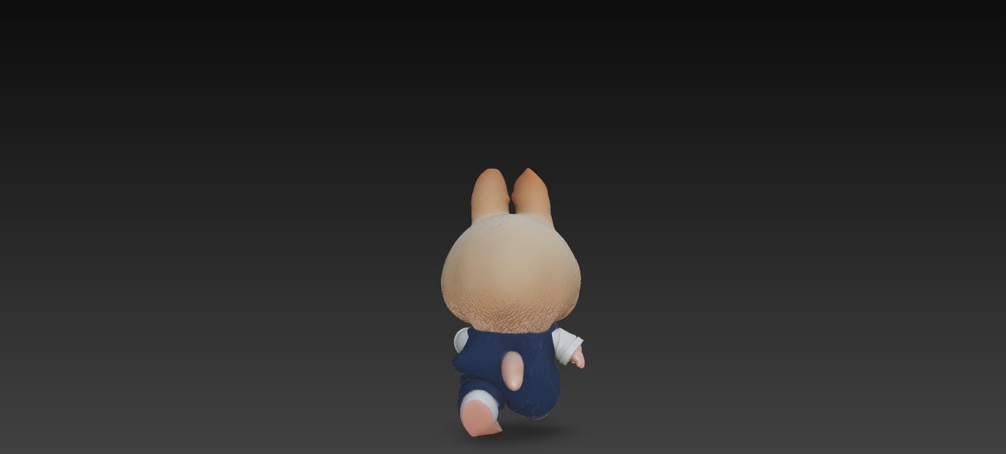 3D Printable Figurine - A Walking Labubu - Etsy