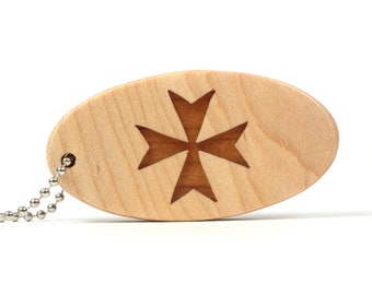 Maltese Cross Key Chain Amalfi Cross Key Fob Knights of | Etsy