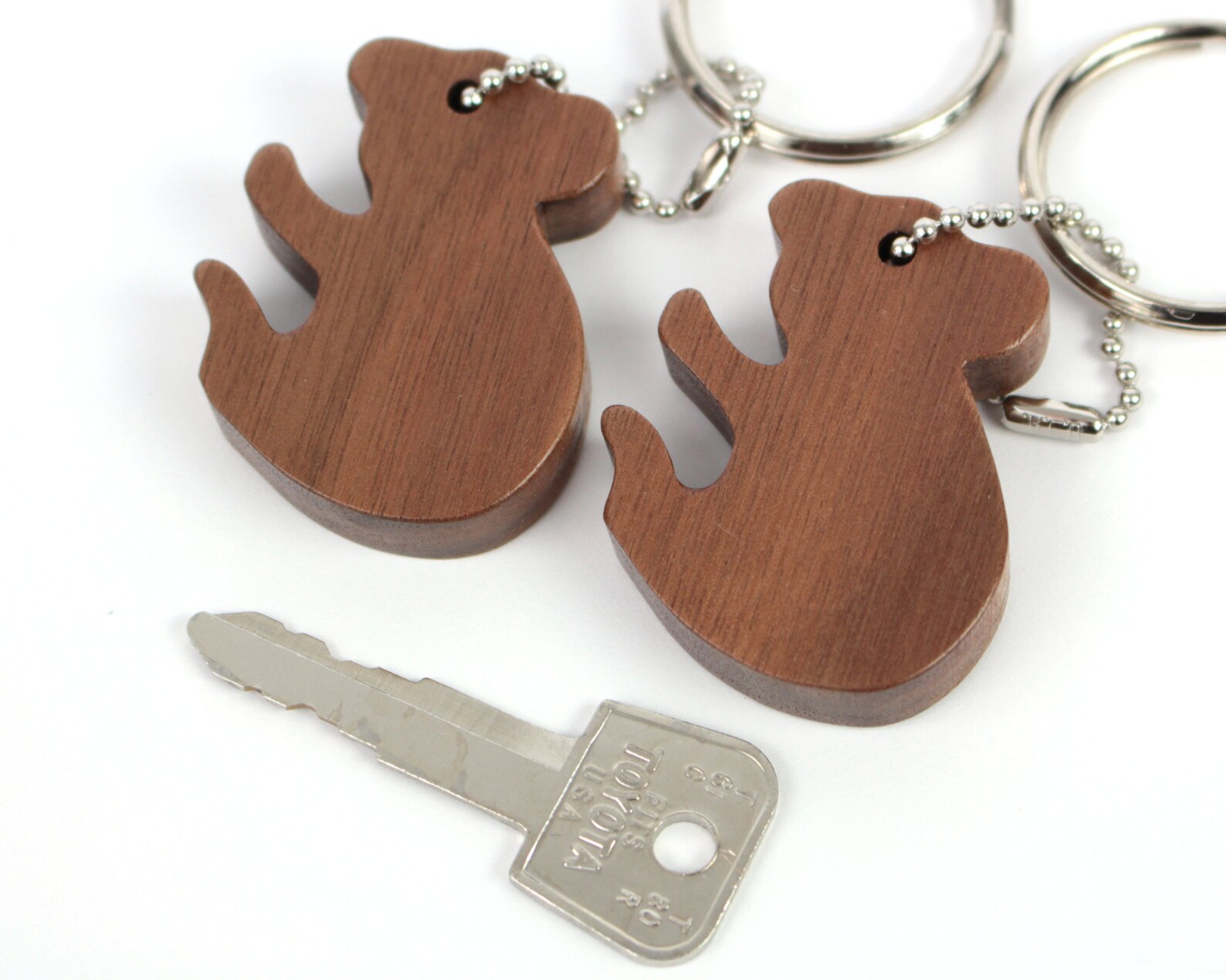 Wooden Nested Koala Key Chains Wood Koala Pair Key Ring Scroll - Etsy