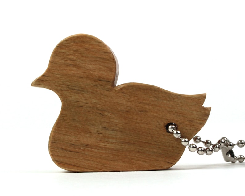Duck Silhouette Key Chain Simple Outline Wood Duck Key Ring - Etsy
