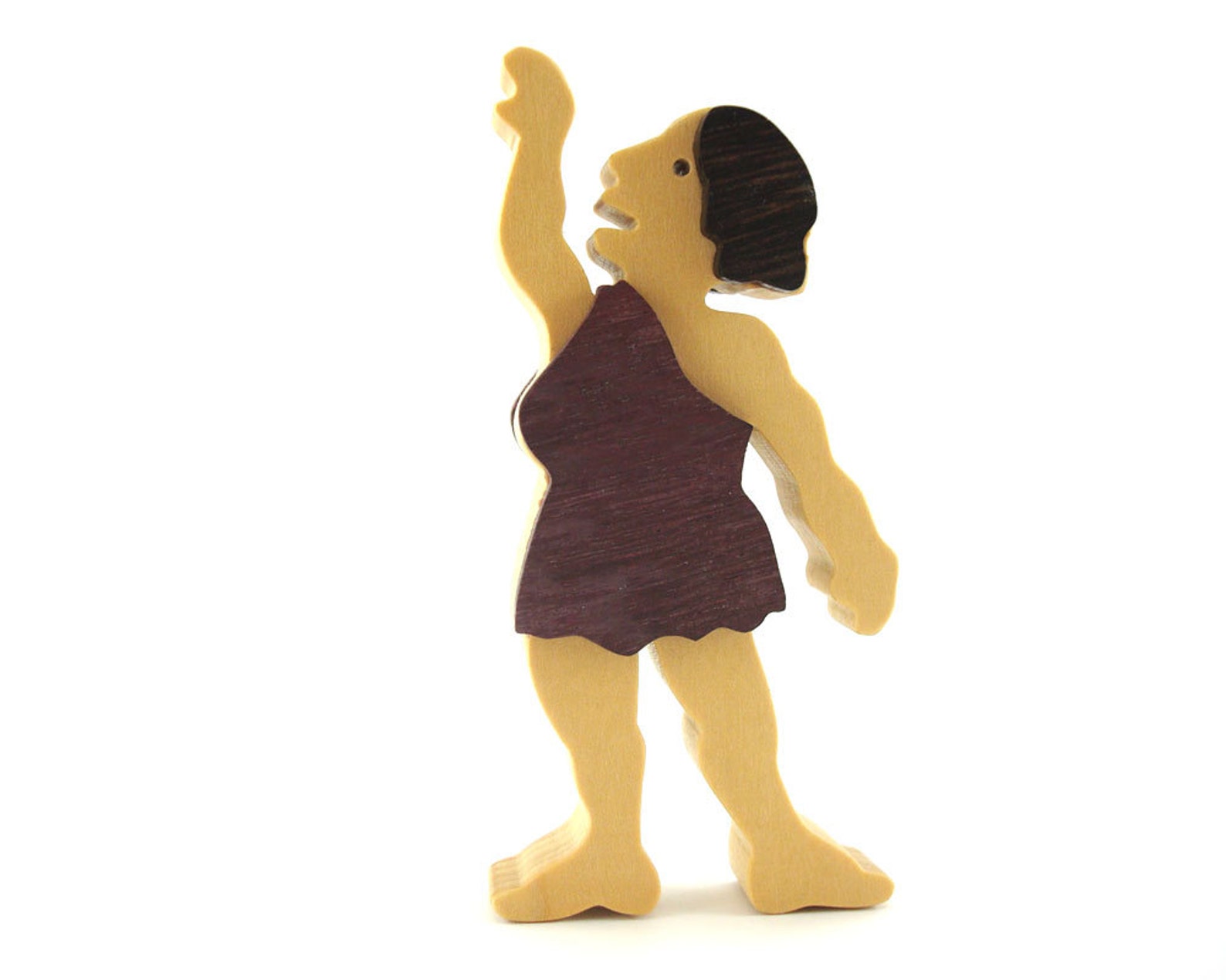 Waldorf Cave Woman Wood Toy Prehistoric Cavemen Hand Cut - Etsy