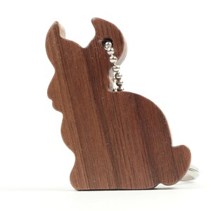Rabbit Key Chain, Wood Scroll Saw Bunny Silhouette Key Ring, Woodland ...