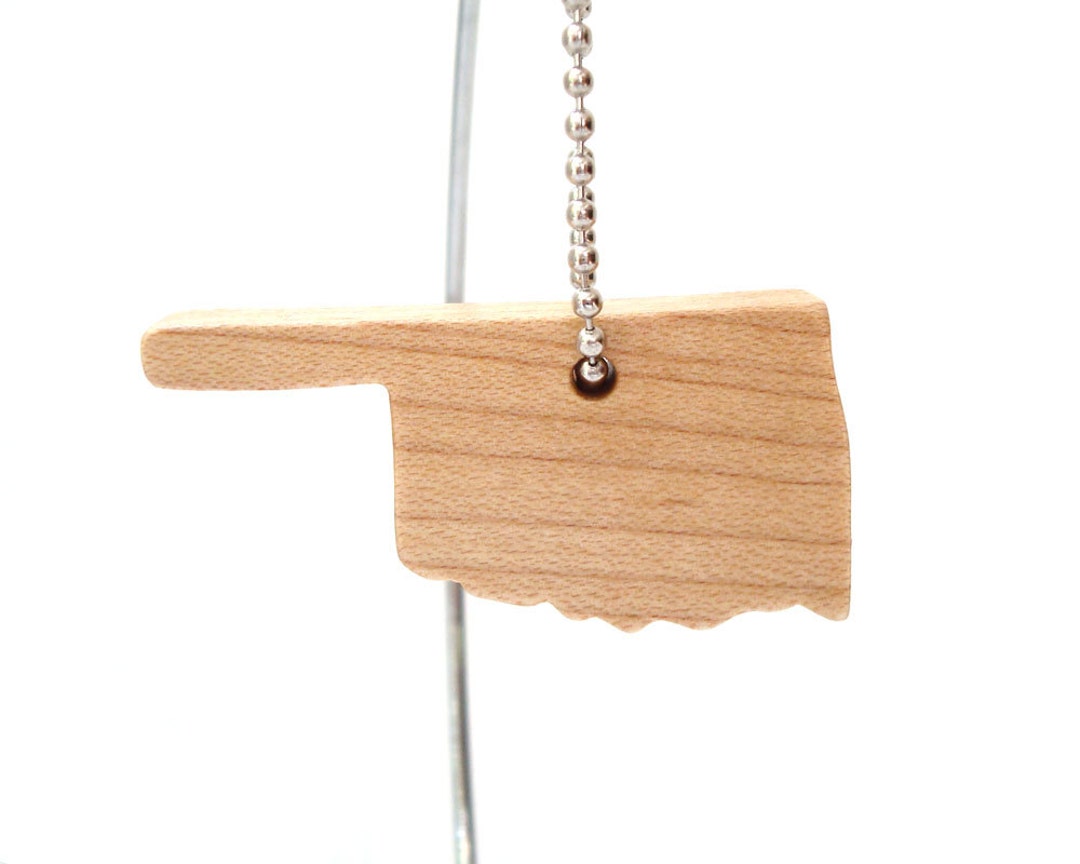 Wooden Oklahoma State Key Chain Silhouette USA Outline Wood - Etsy