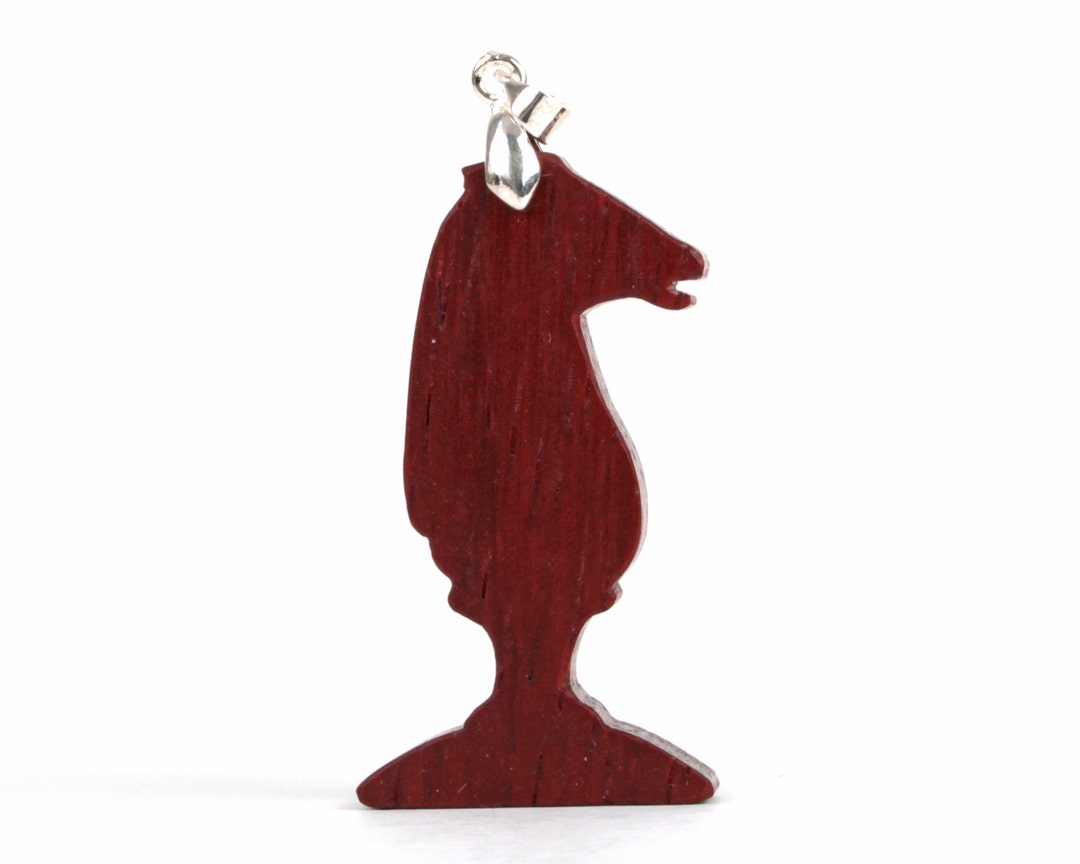Wood Chess Knight Pendant Chess Game Piece Necklace Wood - Etsy