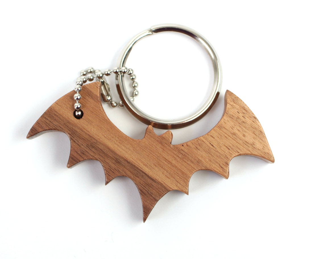 Bat Key Chain Flying Bat Silhouette Wood Animal Key Fob Bat | Etsy