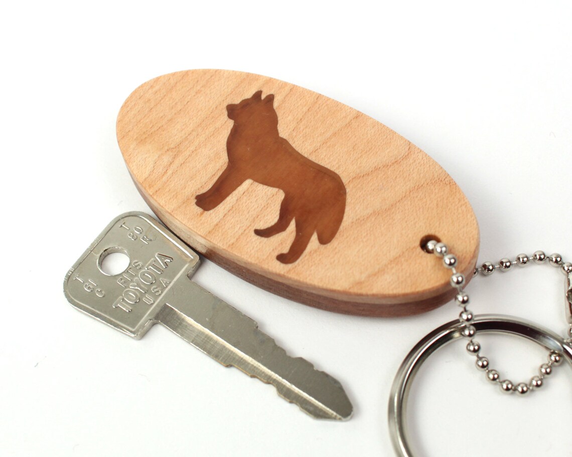 Siberian Husky Key Chain Wood Dog Breed Key Chain Alaskan | Etsy