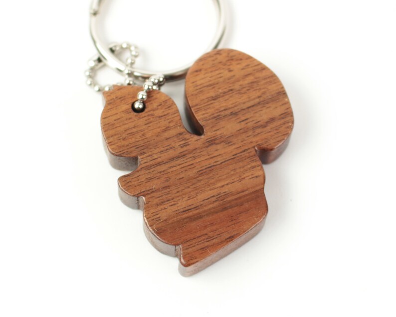 Squirrel Key Chain Wood Squirrel Silhouette Key Ring | Etsy