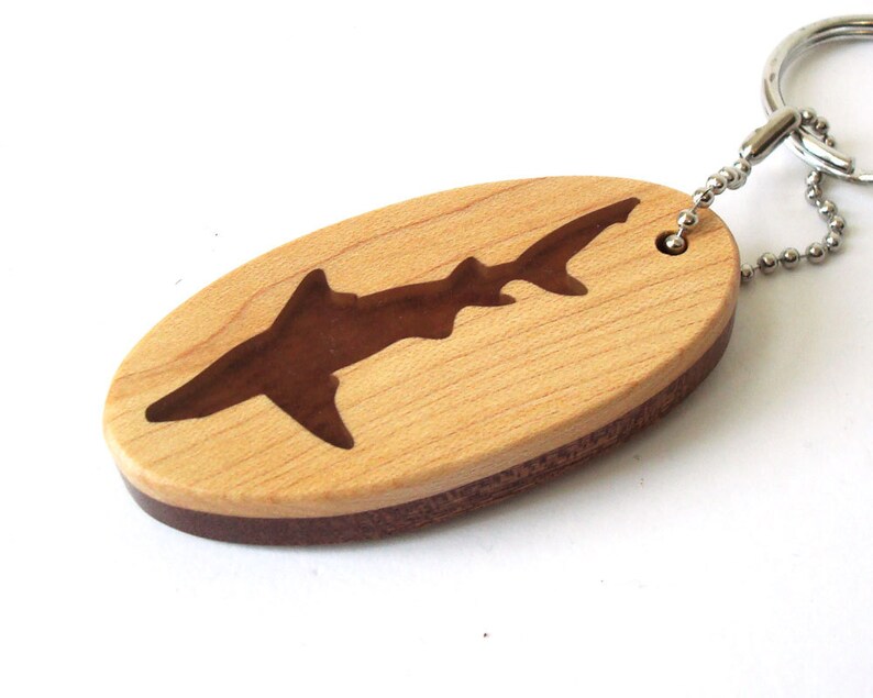 Black Tip Shark Key Chain Bull Shark Key Chain Wood Shark Key - Etsy