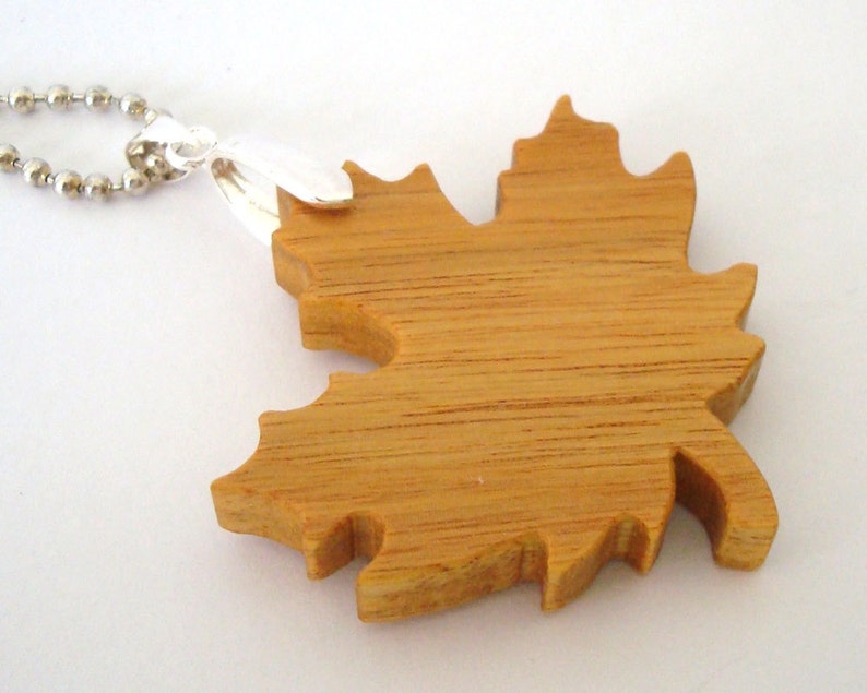 Autumn Leaf Necklace Maple Leaf Jewelry Wooden Leaf Pendant - Etsy