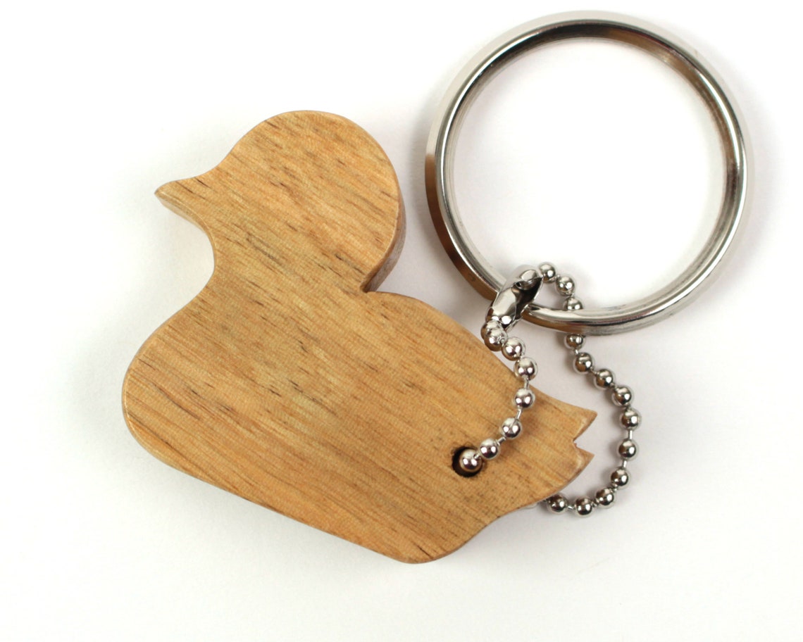 Duck Silhouette Key Chain Simple Outline Wood Duck Key Ring - Etsy