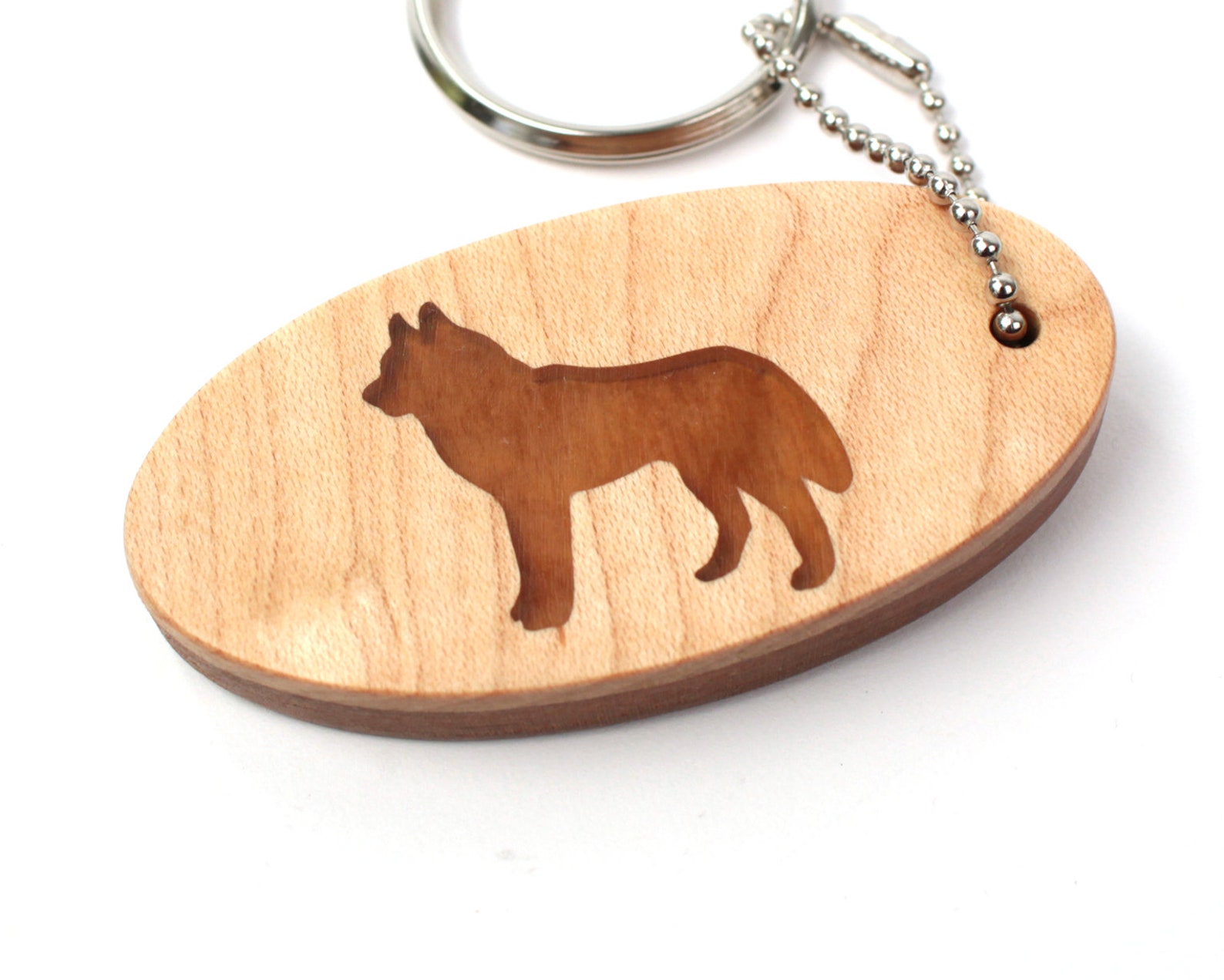 Siberian Husky Key Chain Wood Dog Breed Key Chain Alaskan | Etsy