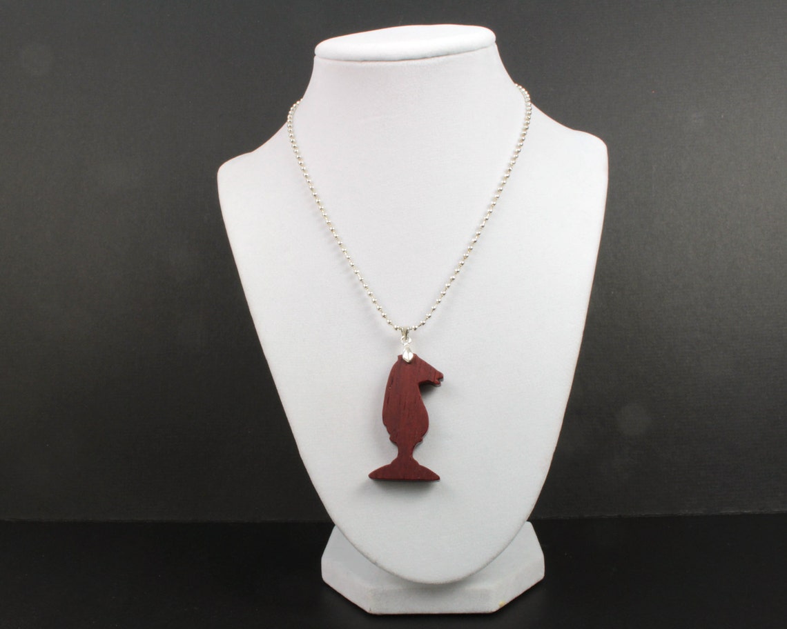 Wood Chess Knight Pendant Chess Game Piece Necklace Wood - Etsy
