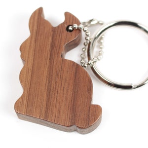Rabbit Key Chain, Wood Scroll Saw Bunny Silhouette Key Ring, Woodland ...