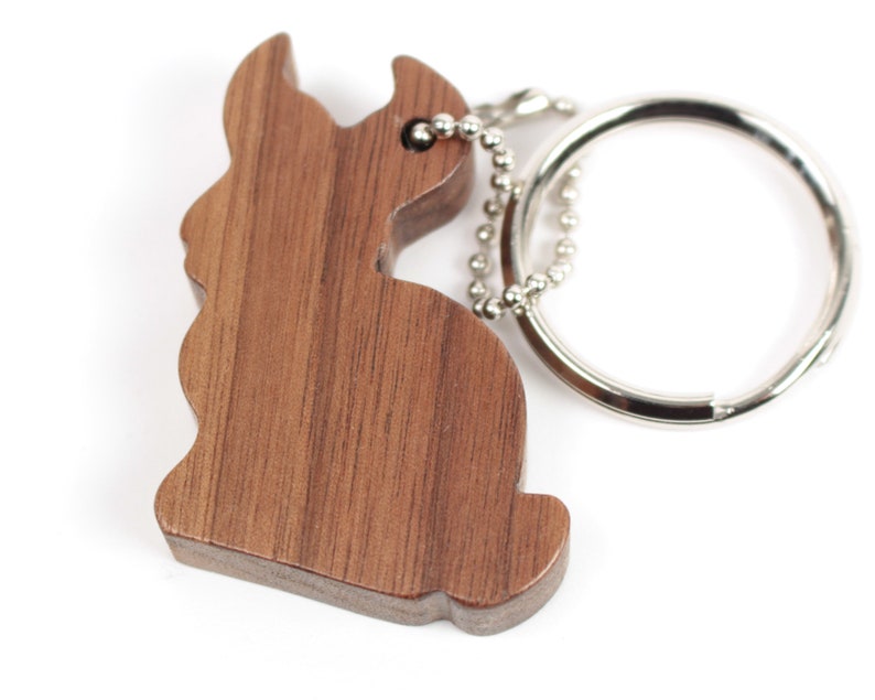 Rabbit Key Chain Wood Scroll Saw Bunny Silhouette Key Ring | Etsy