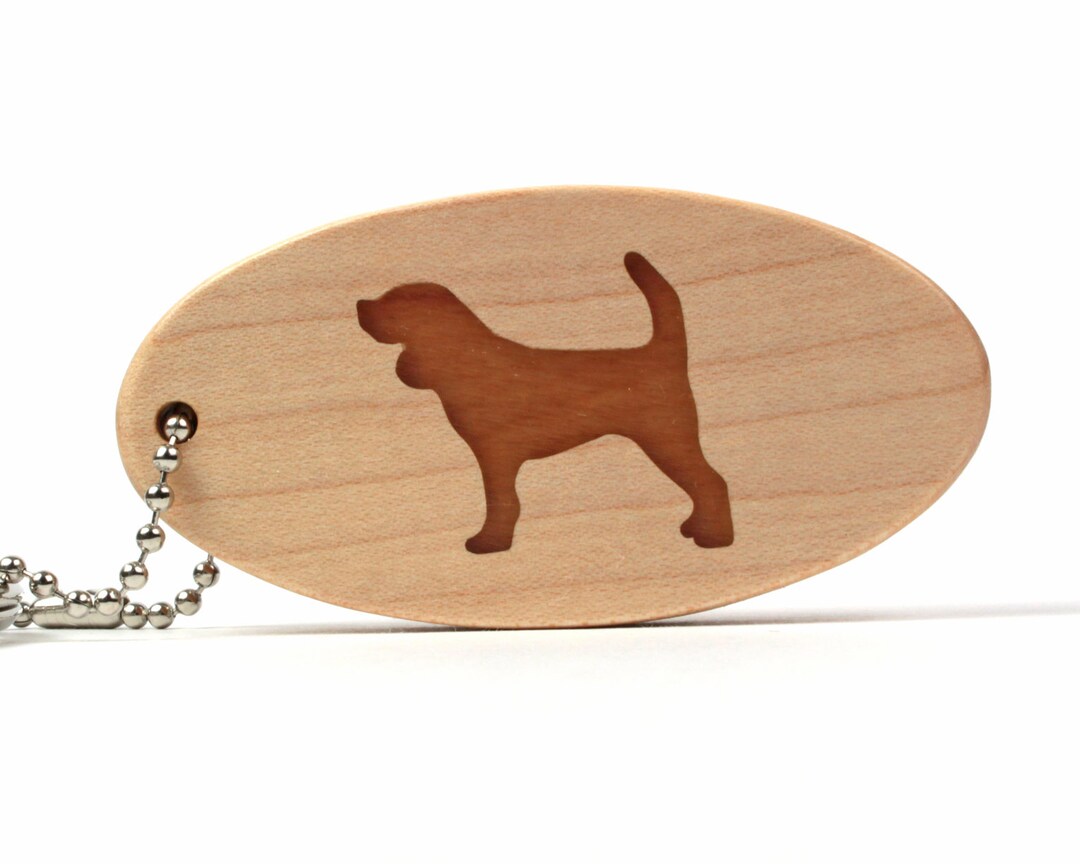 Beagle Key Chain, Wood Dog Breed Key Ring, Pet Key Fob, Beagle Memorial ...