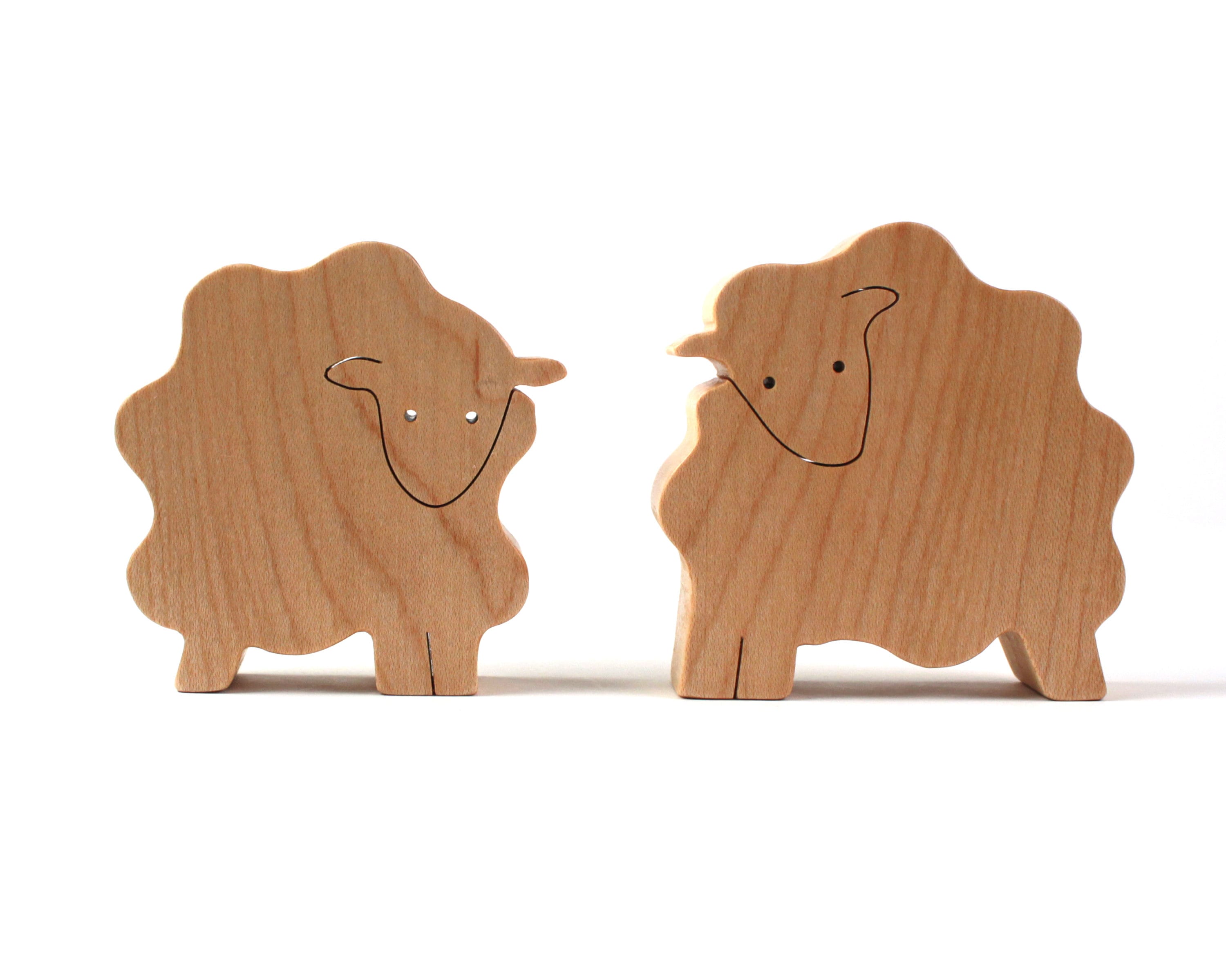 Wood Sheep Figurines Wooden Farm Animals Country Home Decor | Etsy