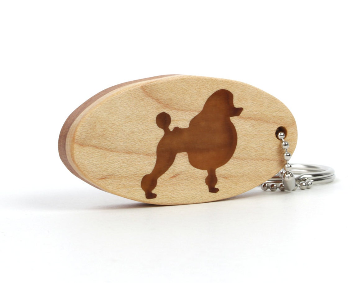 Poodle Key Ring Wood Dog Breed Key Chain Pet Key Fob Wood Show | Etsy