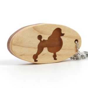 Poodle Key Ring Wood Dog Breed Key Chain Pet Key Fob Wood Show Dog Key ...