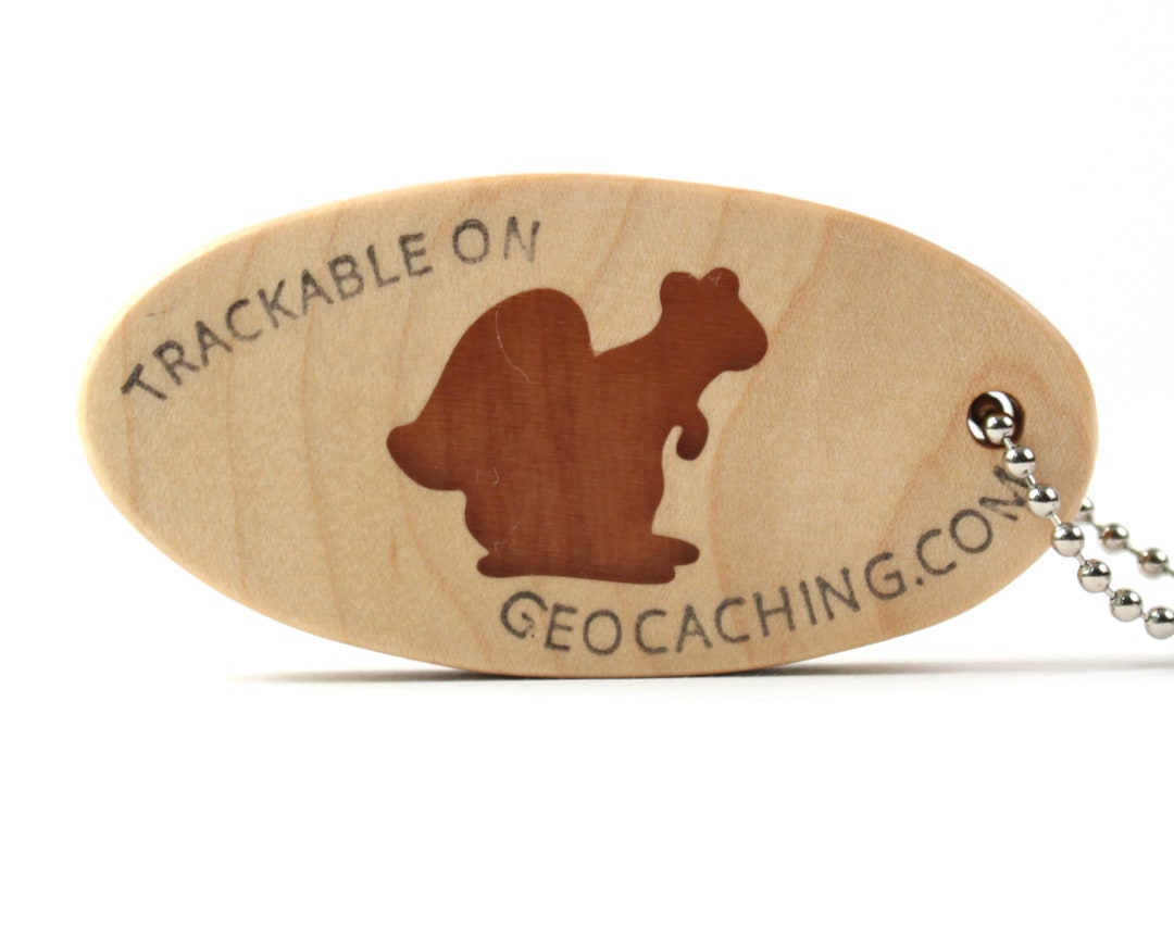 Wooden Handmade Geocaching Trackable, Squirrel Geocoin Key Chain ...