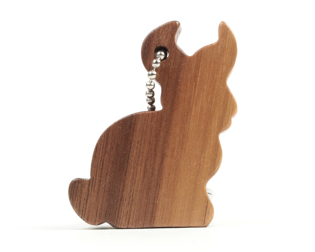 Rabbit Key Chain Wood Scroll Saw Bunny Silhouette Key Ring - Etsy