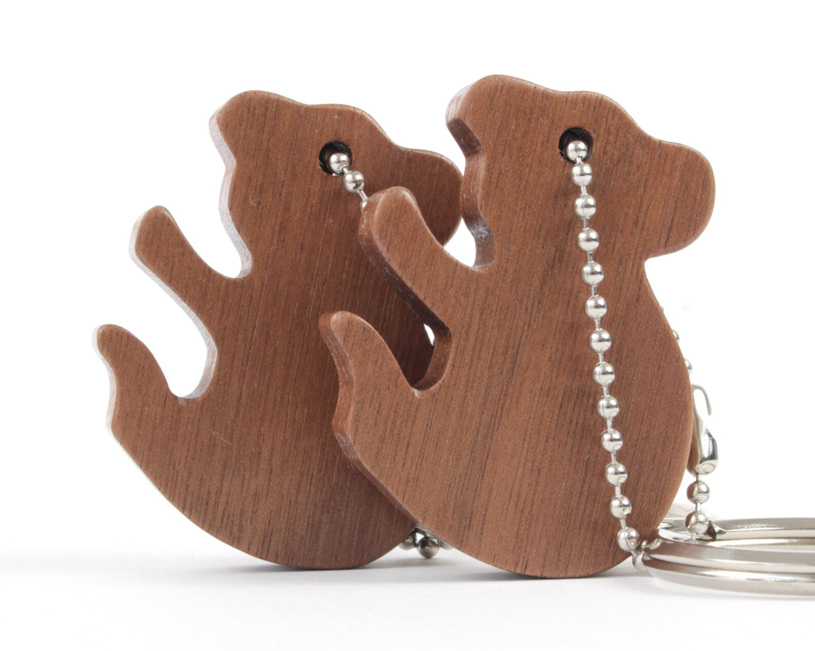 Wooden Nested Koala Key Chains Wood Koala Pair Key Ring Scroll - Etsy