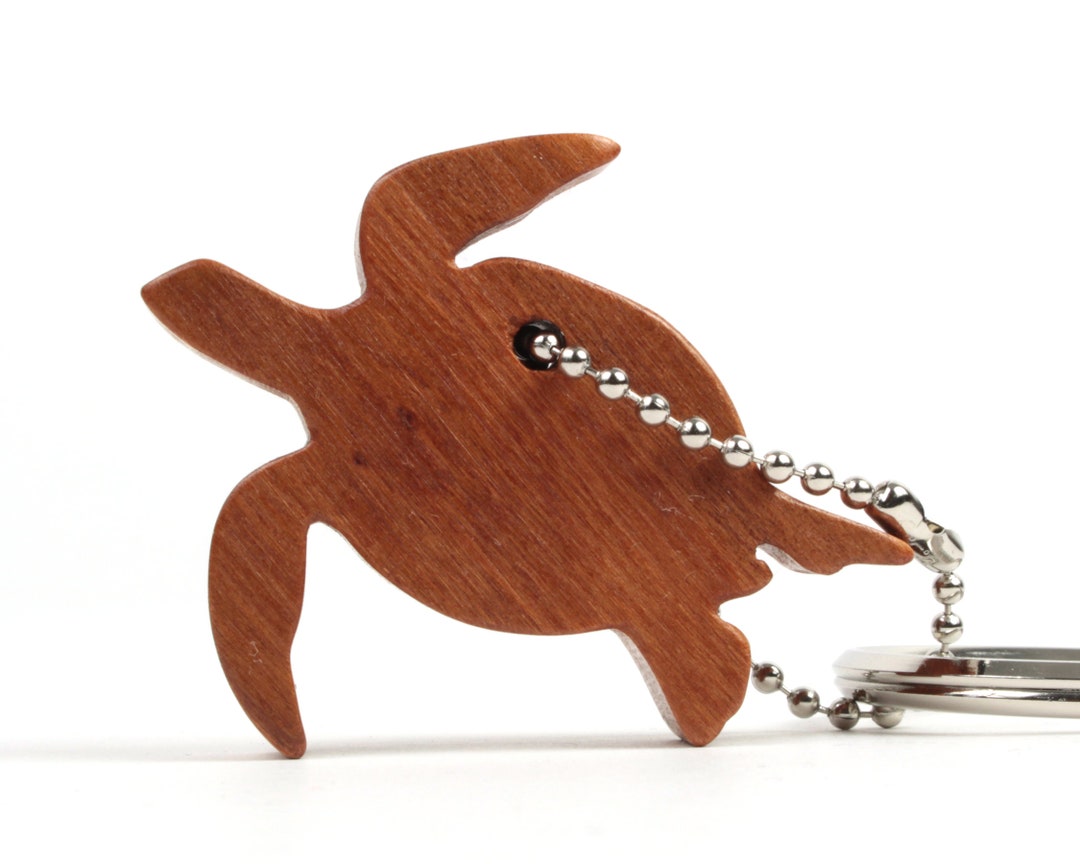 Sea Turtle Key Chain, Wood Scroll Saw Animal Silhouette Keychain ...