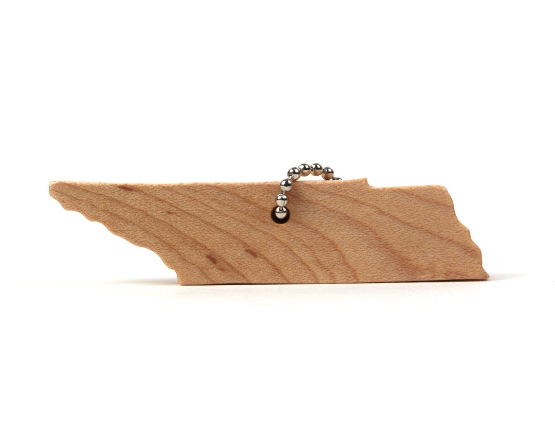 Wooden Tennessee Key Chain USA State Silhouette Key Ring | Etsy