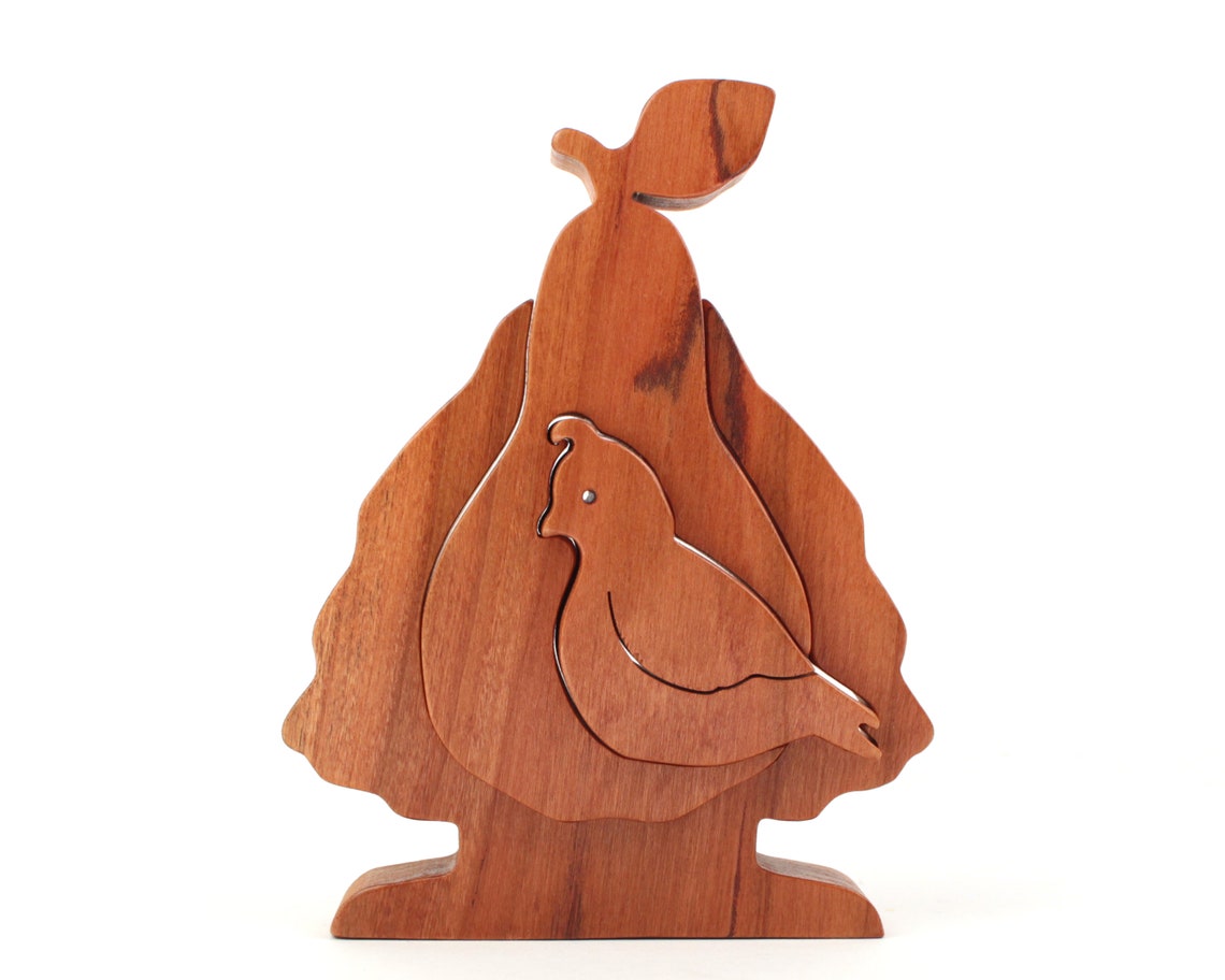 Wood Partridge in a Pear Tree Christmas Decoration 12 Days - Etsy