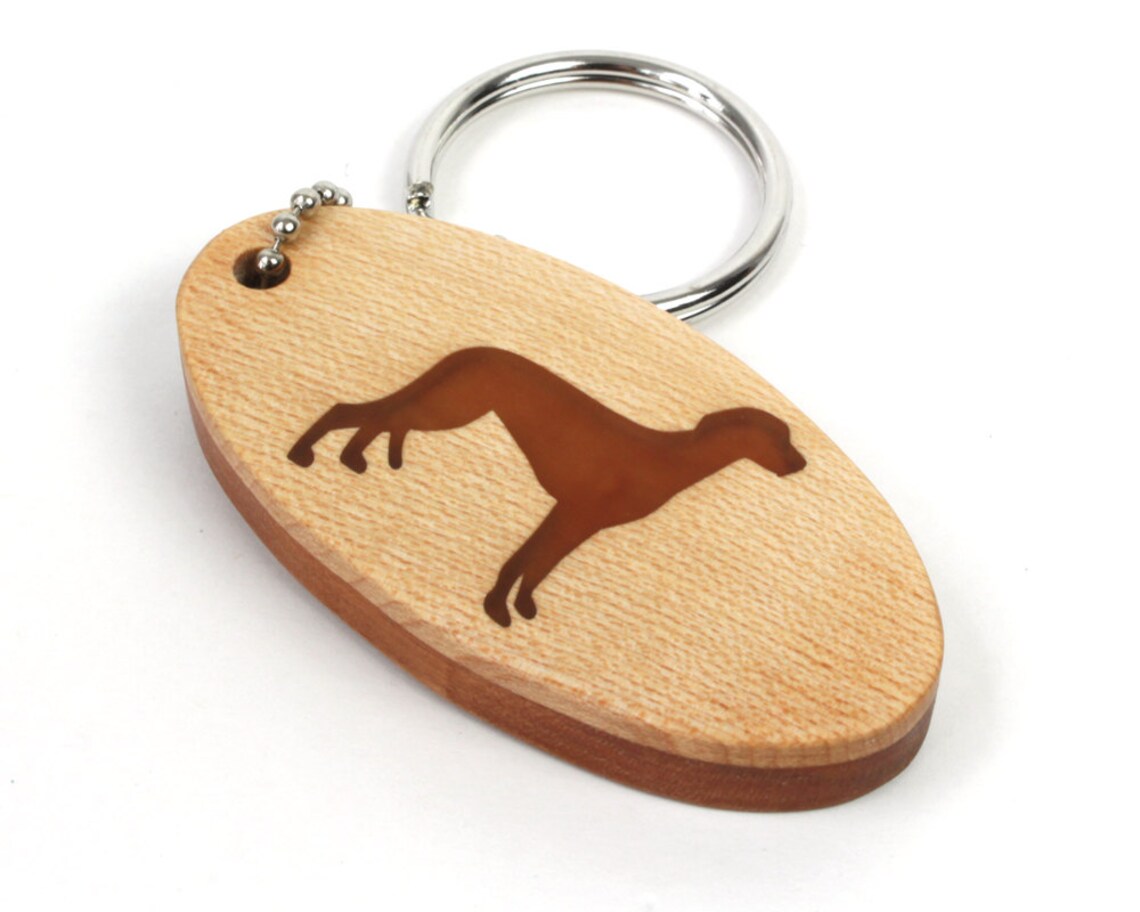 Greyhound Key Chain Wood Dog Breed Key Chain Greyhound Key | Etsy