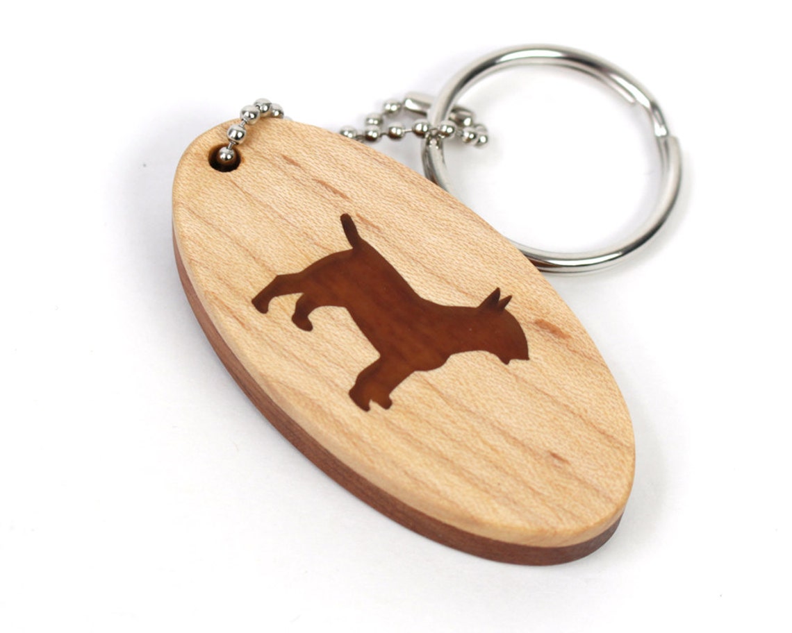 Bull Terrier Dog Key Ring Wood Dog Breed Key Chain Wooden Dog - Etsy