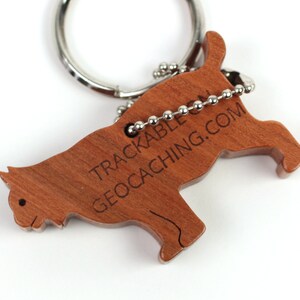 Handcrafted Bobcat Geocaching Geocoin, Wood Animal Fully Trackable ...