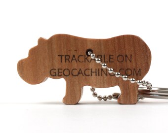 Handmade Rhinoceros Geocaching Geocoin Wood Animal Trackable | Etsy
